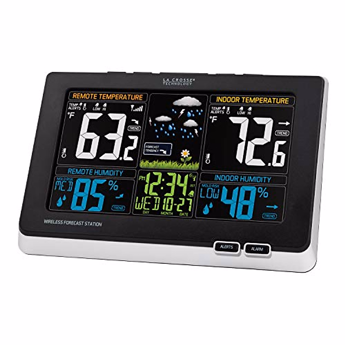 La Crosse Technology 308-1414MB-INT Wireless Color Weather Station with Mold Indicator, Black