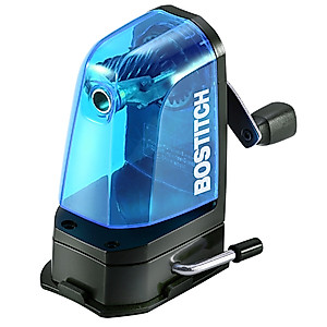 Bostitch Office Multi-Mount Manual Pencil Sharpener, Vacuum Mount or Screw Mount, Blue (MPS2-BLUE)