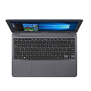 ASUS VivoBook E12 11.6" HD Portable Laptop, Intel Celeron N3350(Up to 2.4GHz), 4GB RAM, 64GB eMMc + 128GB CUE SD Card, 1-Year Microsoft 365l, HDMI, WiFi 5, Webcam, USB-A&C, Up to10 Hours Battery Life
