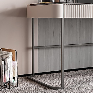 Lartis Home Office Desk, Make Up Vanity Desk, Computer Desk, Writing Desk, Intelligent Socket with USB Port compartmentalized Storage