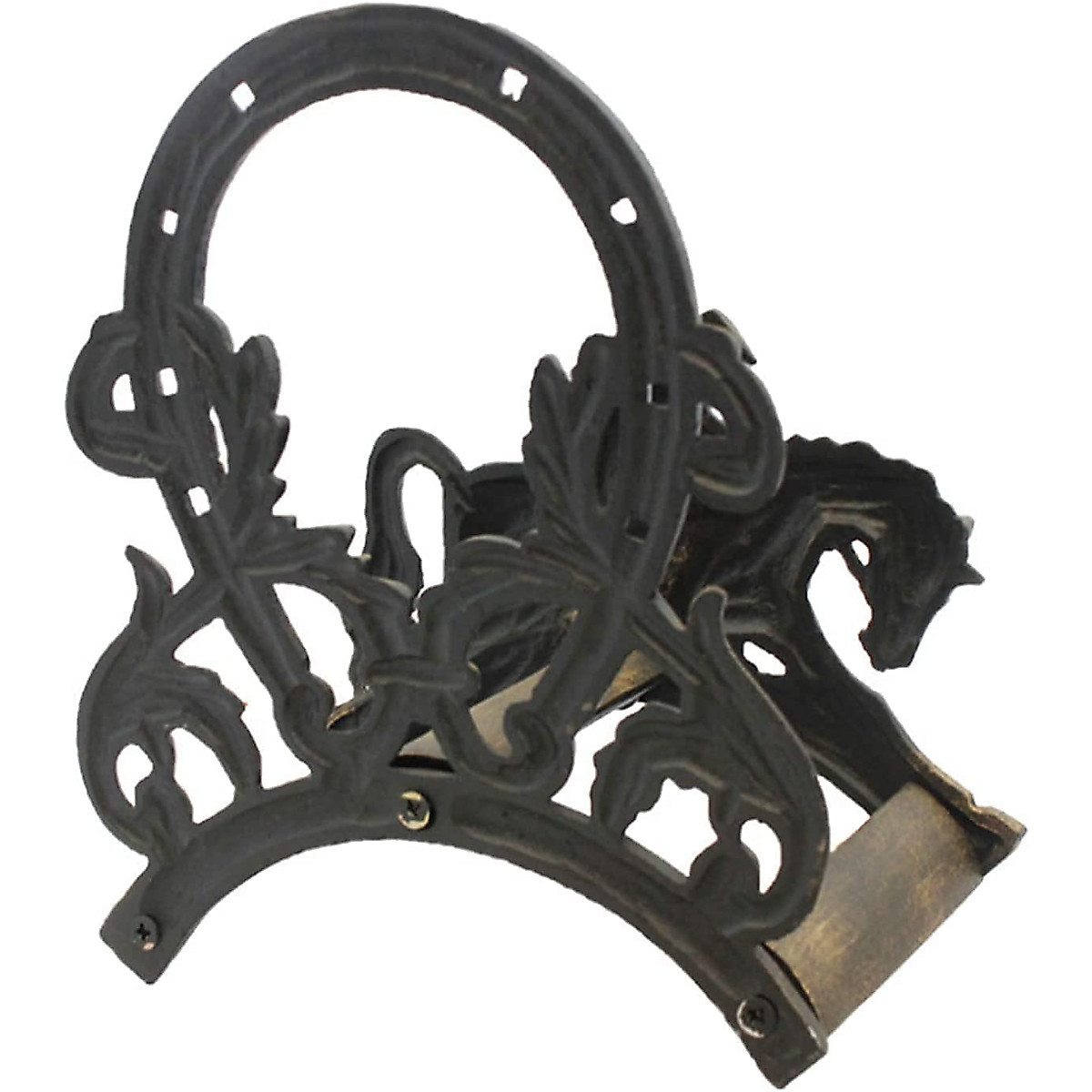 ZSPINJIA Garden Hose Holder Garden Hose Hanger Water Pipe Rack European Style Retro Wrought Iron Horse Style Creative Hose Rack Reel Home Decoration Garden