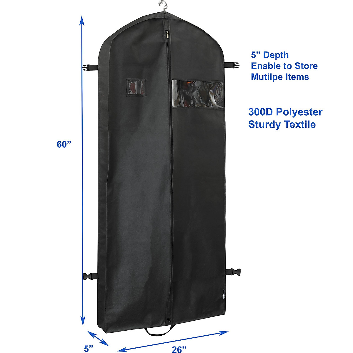 Simple Houseware 60-Inch Heavy Duty Garment Bag For Suits, Tuxedos, Dresses, Coats