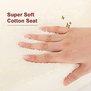 ALIMORDEN 2-in-1 Flip Out Extra Wide Cuddly Sherpa Toddler Couch, Convertible Sofa to Lounger, Cream