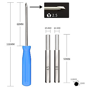 CR1616 Button Cell Battery, 5 Pack CR1616 Batteries with Tabs Bundled with 3.8 mm & 4.5 mm Security Screwdriver Tool Set for GameBoy Color and GameBoy Advance Games - Batteries Individually Pack