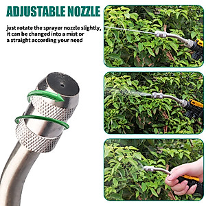 29 Inches Sprayer Wand Replacement, 3/8" & 1/4'' Brass Barb Universal Sprayer Wand, Adjustable Stainless Steel Replacement Garden Sprayer Wand with Built-in Shut-Off Valve