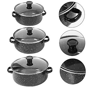 BRIGHTFUFU 1 Set Mini Enamel Pot Enamel Cooking Pot Enamel Stew Pot Ceramic Stew Pan Soup Serving Bowls Ceramic Soup Pot Ceramic Stockpot Ceramic Stew Bowl Pasta Pot Cooker Steam Milk Pot