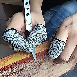 JADE KIT 12 PCS Finger Cots Cut Resistant Protector, Finger Covers for Cuts, Gloves Life Extender, Cut Resistant Finger Protectors for Kitchen, Work, Sculpture, Anti-Slip, Reusable