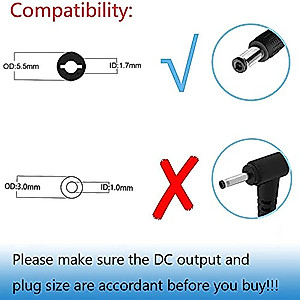 19V Power Cord for Acer Monitor R240HY SB220Q SA230 S231HL S232HL H236HL S202HL S230HL S240HL S220HQL S271HL S241HL G246HL G276HL G226HQL G236HL H226HQL H276HL HN274H Power Supply AC Adapter 65W