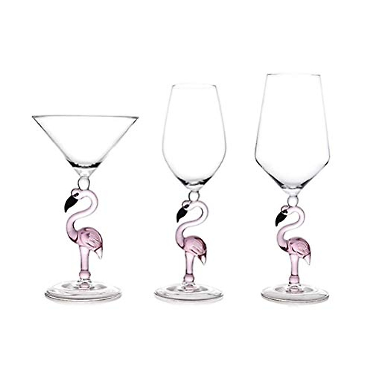 Creative Pink Flamingo Cocktail Martini Goblet Glass Cool Tableware Unique Bar Wine Set (2, 200ML cocktail glass)