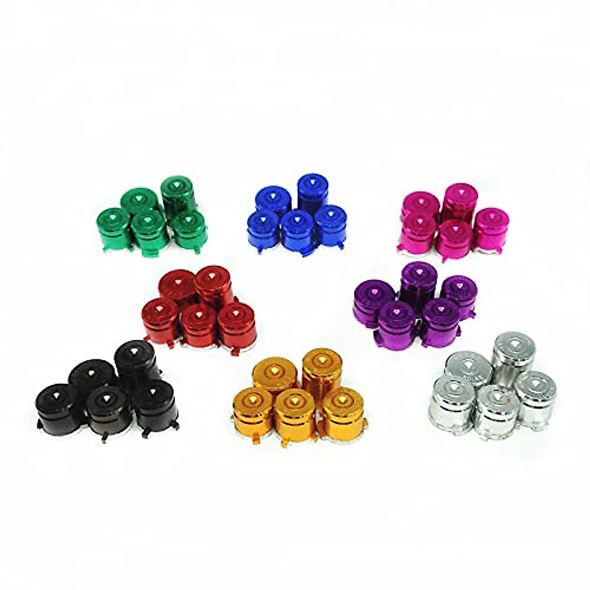 Alloy Metal 9mm Bullet Buttons Mod Kit ABXY & Guide Button for Xbox One xboxone Controller (Red)