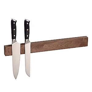 Walnut Magnetic Knife Holder for Wall- Powerful Wood Magnetic Knife Strip for Organizing your Kitchen (16 inches)