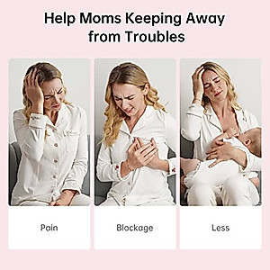 Breast Pump,Double Wearable Breast Pump,Electric Hands Free Breast Pumps with 2 Modes,9 Levels,LCD Display,Memory Function Rechargeable Double Milk Extractor with Massage and Pumping Mode-24mm Flange