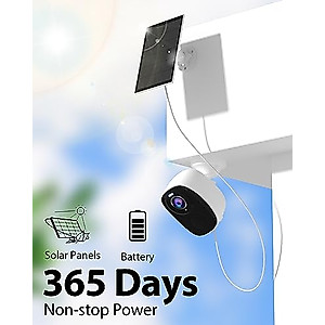 1pc Outdoor Wireless Security Camera with Solar Panel, 2K Battery Operated Camera for Home Security, Cloud/SD, No Monthly Fee, AI Motion Detection,Color Night Vision,2-Way Audio,Compatible with Alexa