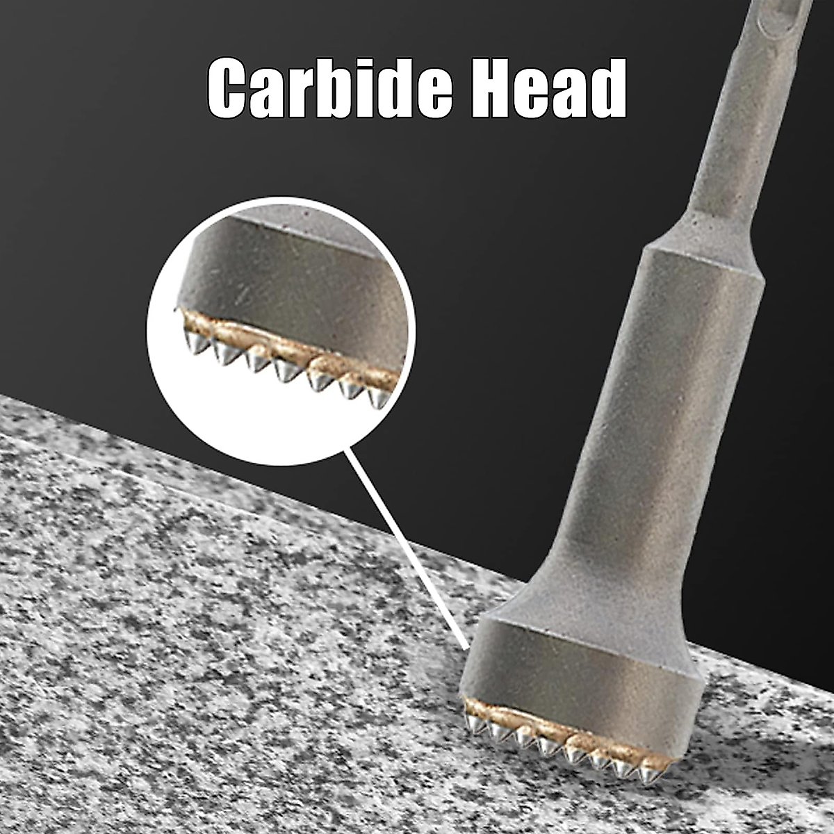 Vearter SDS Plus Bushing Tool 12 Tips, 5.3'' X 1.4'' Round Head Concrete Roughness Coating Remove Bushing Bit for Rotary Hammer, Chisel Drill Bit for Masonry, Brick Wall