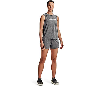 Under Armour Recovery Sleepwear Tank, Black Fade Heather (001)/Metallic Silver, XX-Large