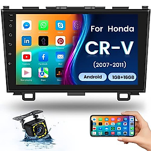 Android Car Stereo Double Din for Honda CRV 2007 2008 2009 2010 2011 Radio Hikity 9 Inch Touch Screen Bluetooth WiFi GPS FM Support Mirror Link with Dual USB Input & Backup Camera