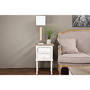 Baxton Studio Anjou Traditional French Accent Nightstand, Medium, White