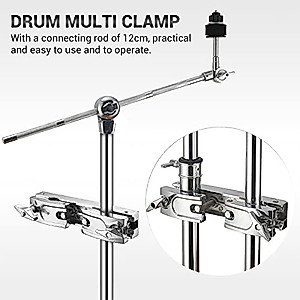 Facmogu Silver Multi-clamp, Adjustable Quick Release Multi-clamp Construct with Premium Stainless Steel Material, Cymbal Stand Mount Holder for Drum Cymbal Stands & Holders