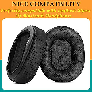 TaiZiChangQin H7 Upgrade Ear Pads Ear Cushions Replacement Compatible with Mpow H7 Bluetooth Headphone Perforate Earpads Black