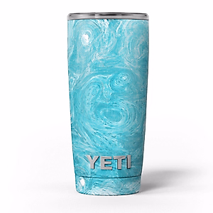 Design Skinz Marble Surface V1 Teal - Skin Decal Vinyl Wrap Kit Compatible with The Yeti Rambler Cooler Tumbler Cups