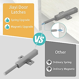 Magnetic Push Door Latches Jiayi 4 Pack Heavy Duty Touch Latch Push Out Latch for Cabinet Doors Drawer Magnetic Push Latch RV Closet Tip On Close for Kitchen Push Release Latch