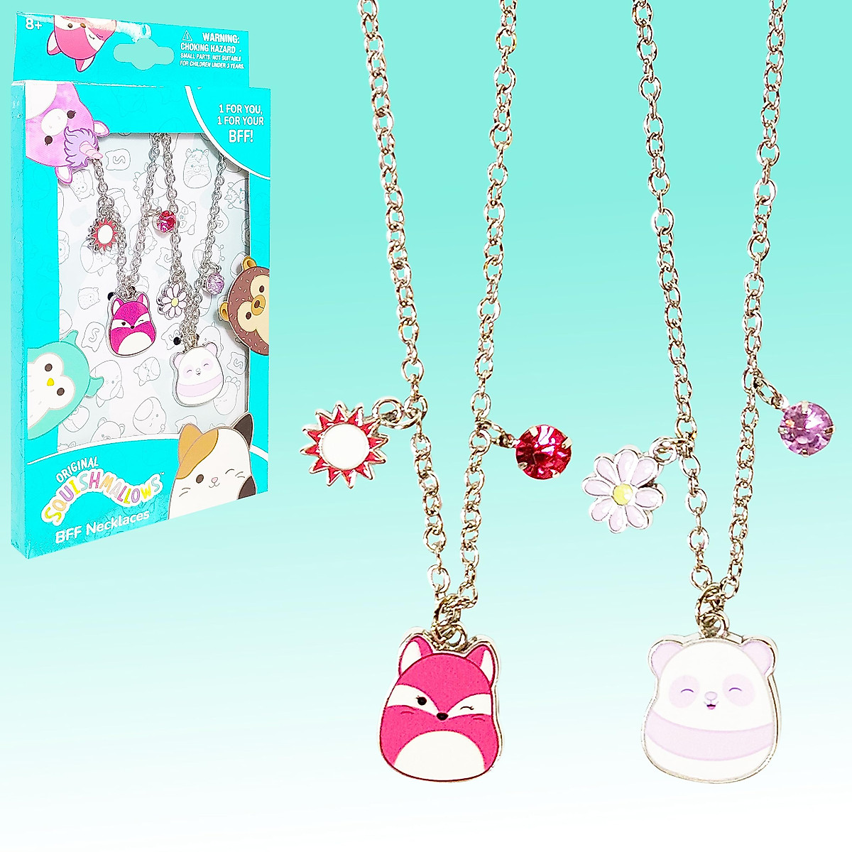 LUV HER Squishmallow Premium BFF Necklaces -Squishmallow Better Girls Jewelry - one Squishmallow for you one for your BFF - Ages 3+