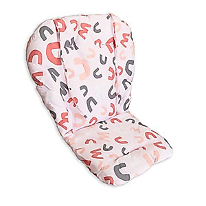 Twoworld High Chair Cushion, Large Thickening Baby High Chair Seat Cushion Liner Mat Pad Cover Breathable (Pink Letters)