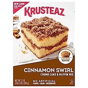 Krusteaz Cinnamon Swirl Crumb Cake and Muffin Mix, 21 oz Box