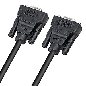 DTech DB9 RS232 Serial Cable Female to Female Null Modem Cord Full Handshaking 7 Wire Crossover for Data Communication (1.5 Feet, Black)