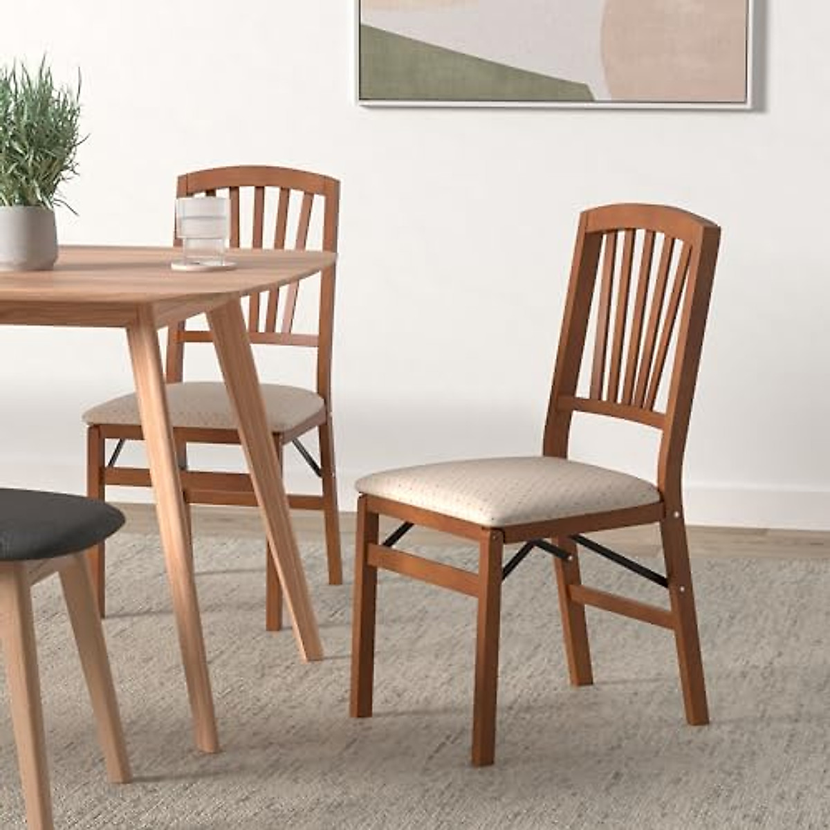 Stakmore Slat Back Folding Chair Finish, Set of 2, Fruitwood