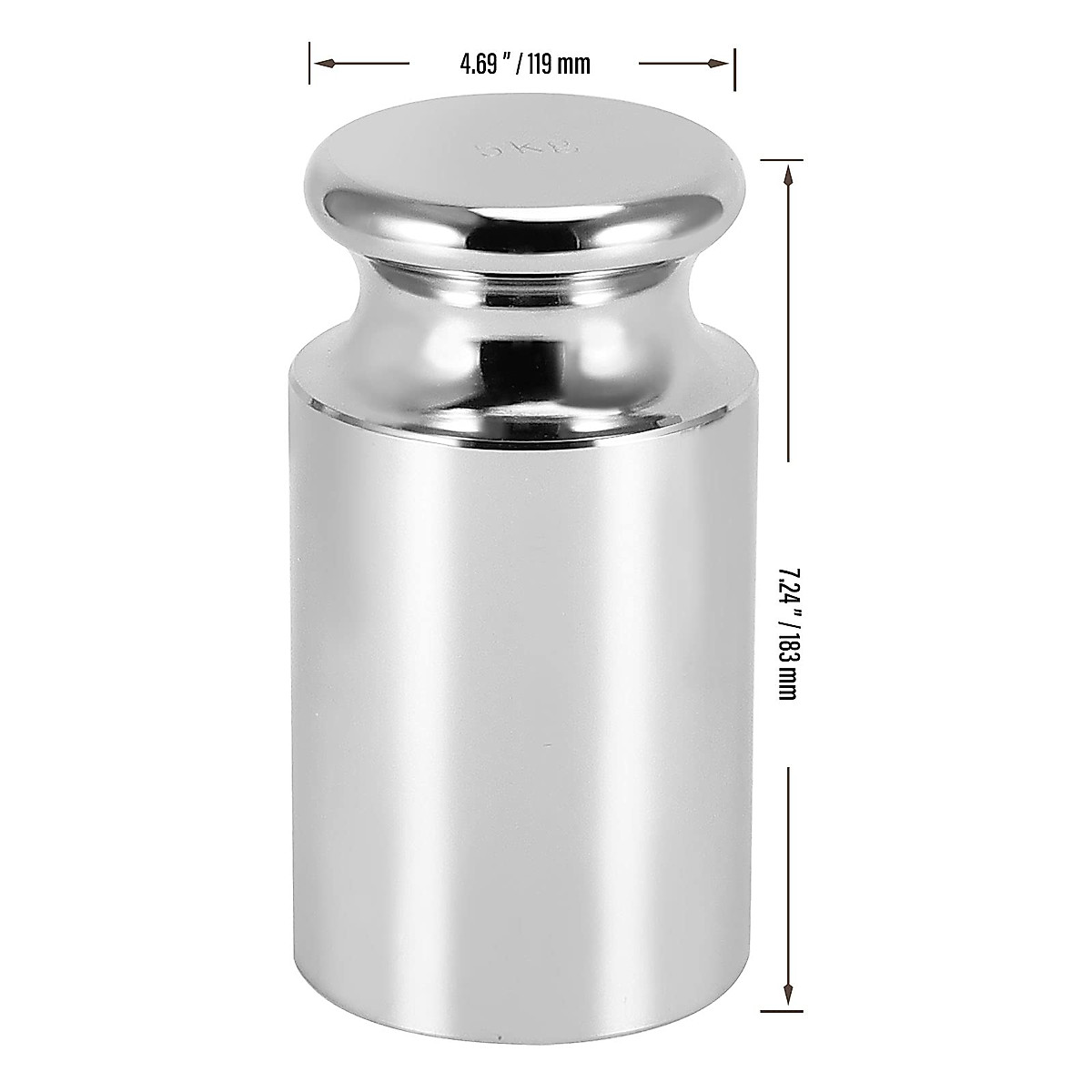 MUKLEI 5 KG Calibration Weight, 5000g Precision Class M1 Steel Scale Calibration Weight with Chrome Finish, Precision Steel, Calibration Weight for Digital Scale, Silver