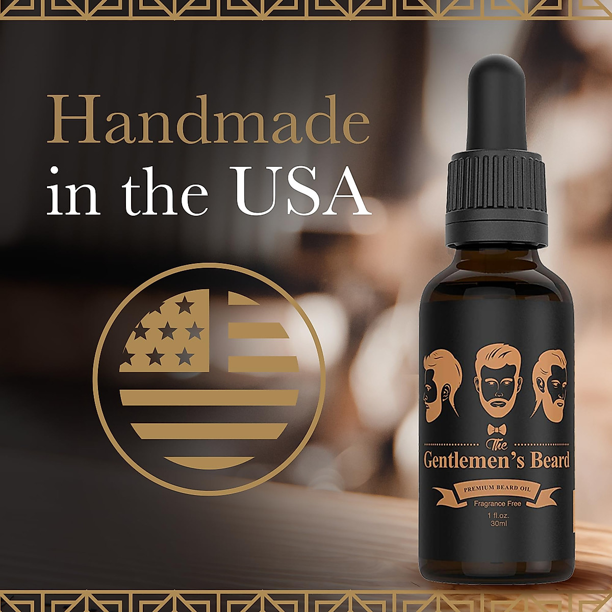The Gentlemen's Premium Beard Oil - Conditioner Softener - All Natural Fragrance Free - Softens, Strengthens and Promotes Beard & Mustache Growth - Leave In Conditioner Moisturizes Skin