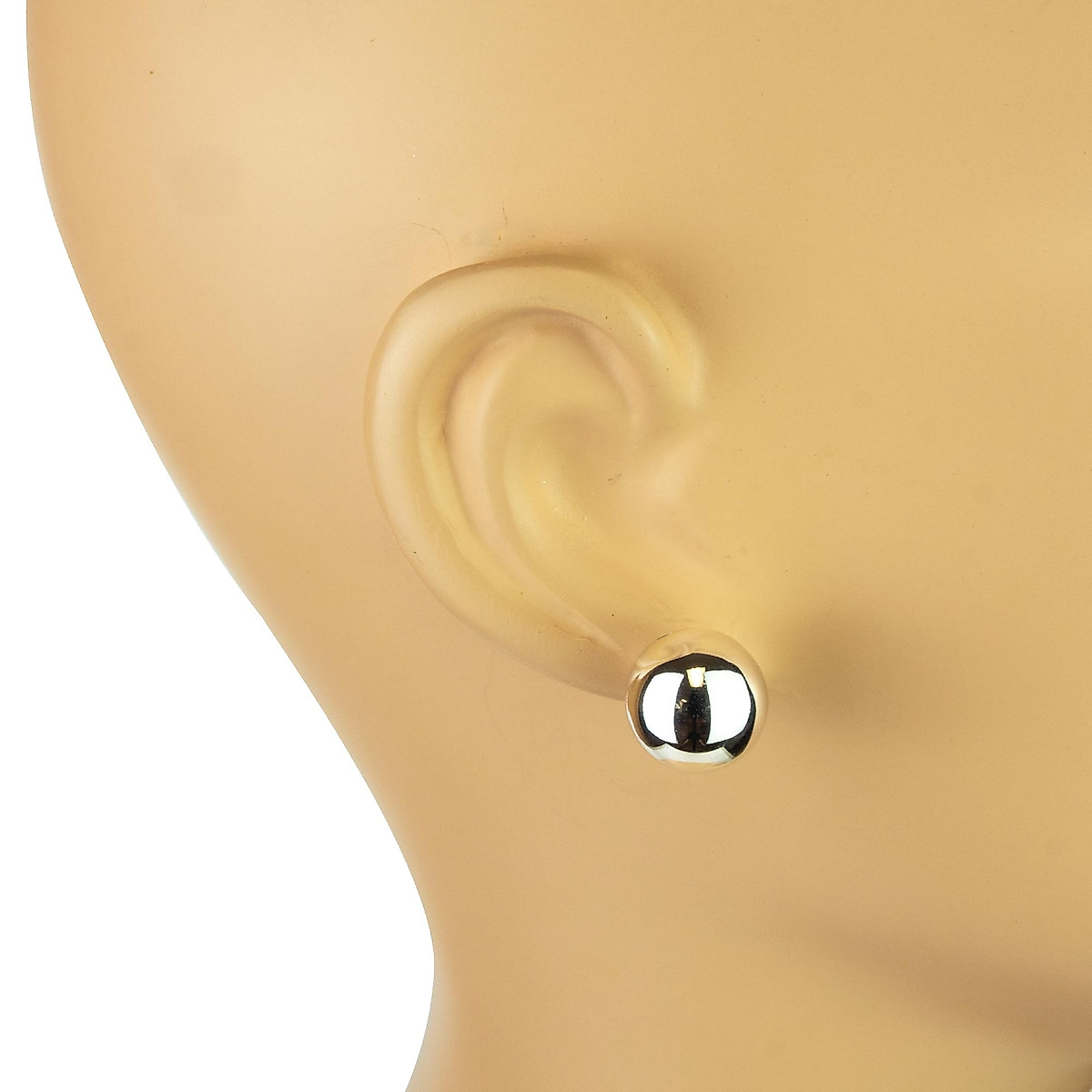 LaTisoro Sterling Silver Ball Stud Earrings in 14mm 100% Hypoallergenic Earrings