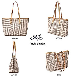 Women's Shoulder Bags Satchel Handbags Fashion Checkered Wallet Tote Bag Shoulder Bag Top Handle Satchel Purse Set 3pcs