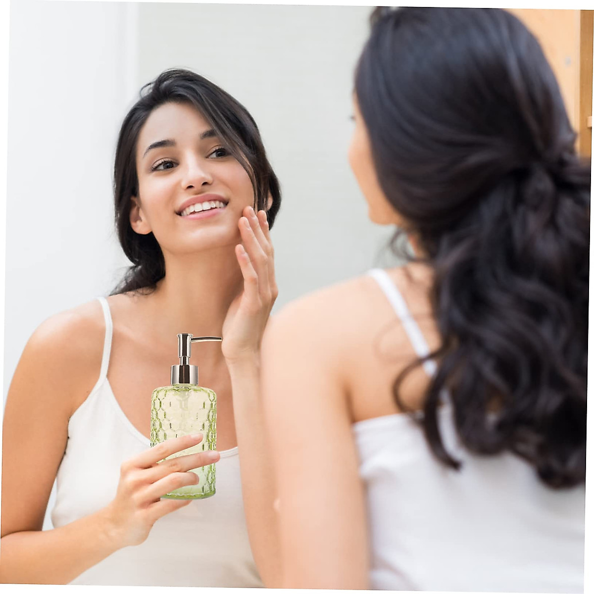 DRESSOOS Refillable Pump Bottle Glass Soap Dispenser for Hand Soap Shampoo Lotion