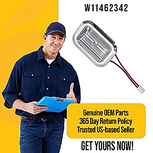 Upgraded W11683242 W11462342 LED Light Module - Compatible Whirlpool KitchenAid Refrigerator - Replaces AP6989197 W10908166 - Features a Chrome Bezel and White Terminal Block - Easy Home Improvement