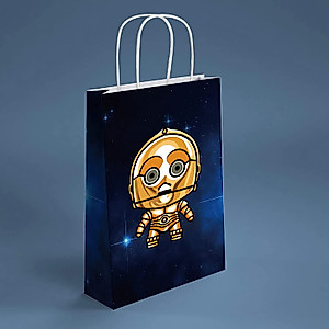 LAGREME Mandalorian baby Yoda Theme Birthday Party Decorations Gift Bags for Yoda Goodie Bags Party Supplies, 16 Count (Pack of 1)