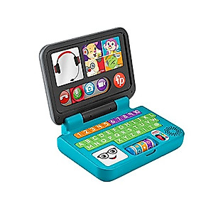 Fisher-Price Laugh & Learn Let's Connect Laptop - UK English Edition, Electronic Toy with Smart Stages Learning Content for Infants and Toddlers, HGW96