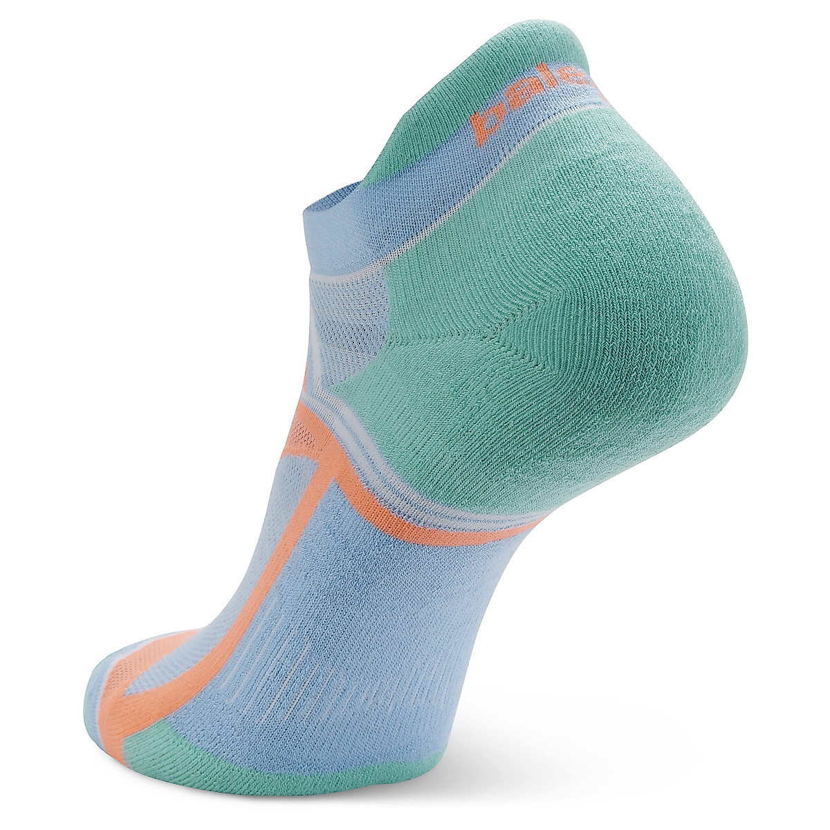 Balega Hidden Contour Upcycled Impact Resistance / Cushioning Performance No Show Athletic Running Socks for Men and Women (1 Pair) Aqua/Peach, Small