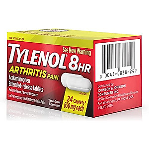 TYLENOL Arthritis Pain Caplets Push & Turn Cap 24 ea ( Pack of 3)