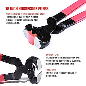 UJD Farrier Tools Professional Farrier Tool Kits Hoof Rasp Hoof Nippers Hoof Knife Horses Hoof Trimmers Tools Suitable for Hoof Trimming for Horses/Donkeys Rasp Hoof Cutter Set