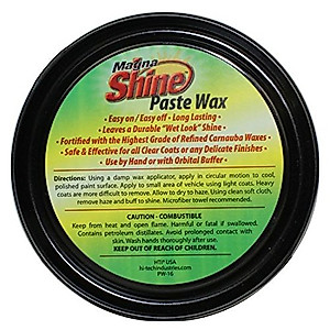 HI-TECH Magna Shine Paste Wax: The Ultimate Deep Wet-Look Shine Without Hard Work - Easy On, Easy Off, Long- Lasting - 16oz Can