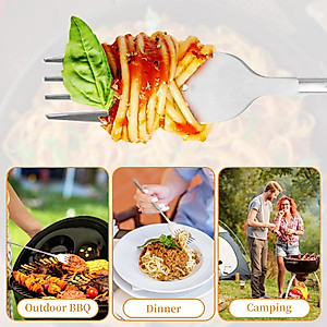 64.6CM Extendable Fork, Stainless Steel Telescoping Retractable Fork Extending Fork Long Fork, Telescopic Long Handled Forks for Eating for Dinner, Fruit, Dessert Fork 8.6" to 25.4"