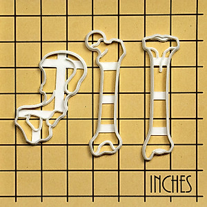 Set of 3 cookie cutters (Designs: Hip, Femur & Tibia Bone), 3 pieces - Bakerlogy