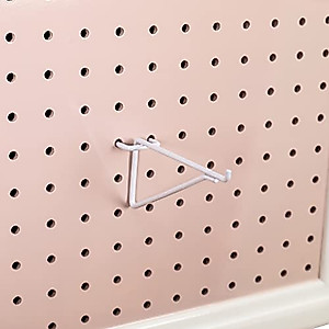ARTAWEIN Pegboard Organizer - Craft Peg Board, Nursery Storage, Wall Organizer and More, Comes with 1 x Free Shelf Fits Most 1/4" and 1/8" Pegboard Accessories (Pink)