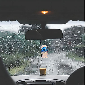 ZOSTLAND Leisurely Swing Ornament Rub Eyes Auto Rear View Mirror Hanging Decoration Suspension Pendant Accessories Applicable to Car Truck SUV (Alien Bathrobe)