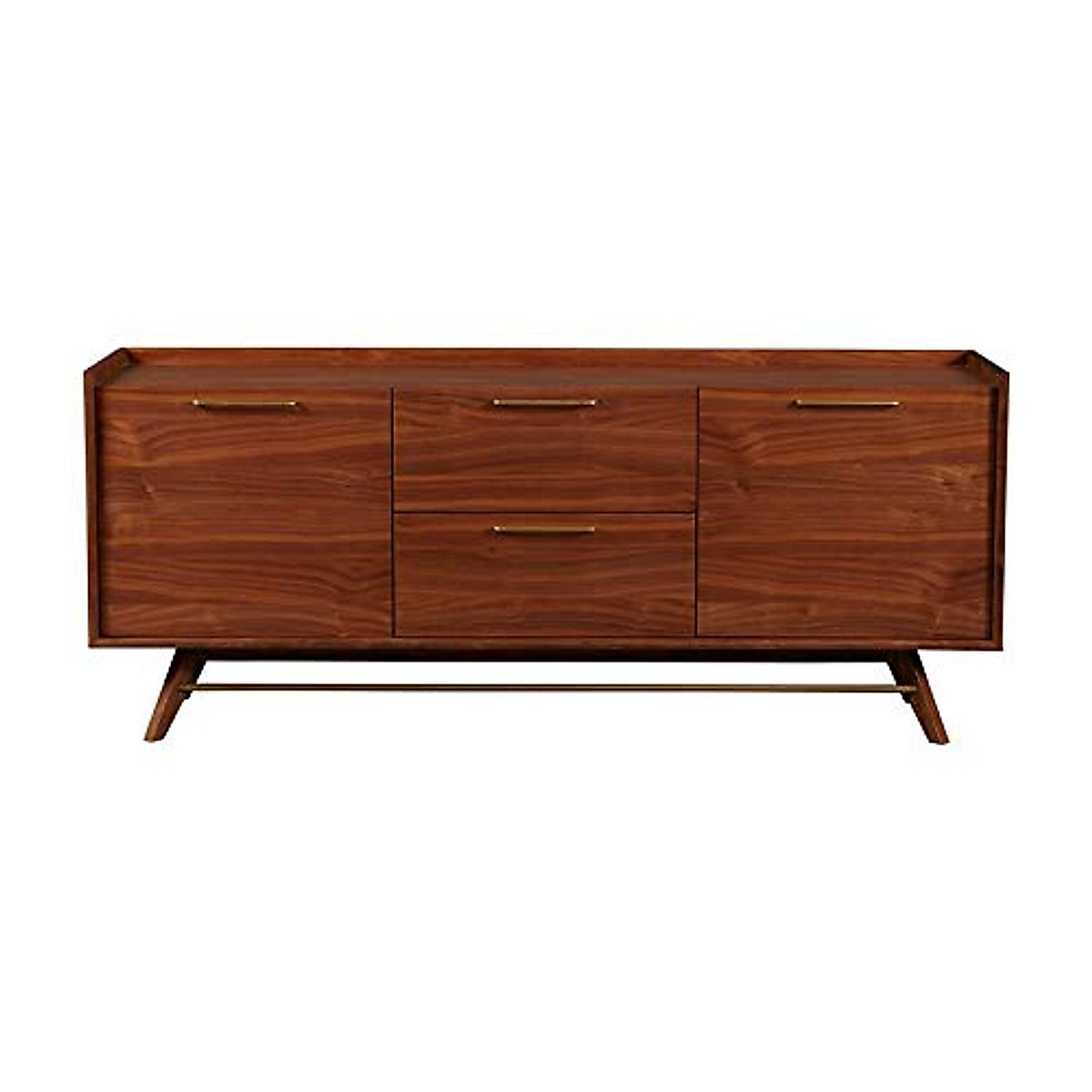 Unique Furniture 71" 3-Section Wood Sideboard in Walnut