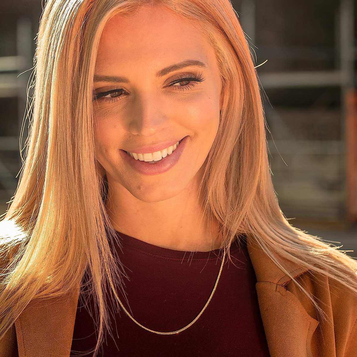 LIFETIME JEWELRY Crushed Herringbone Chain Necklaces for Women and Men 24k Gold Plated (20 inches, 2mm, Gold)