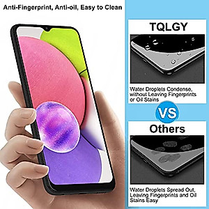 TQLGY 3 Pack Screen Protector for Samsung Galaxy A03s with 3 Pack Camera Lens Protector, Tempered Glass Film, 9H Hardness - HD - Bubble Free - Anti-Scratch - Easy Installation