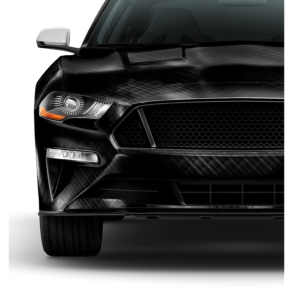 VViViD Black Stealth Plaid Brushed Vinyl Car Wrap Roll (1ft x 5ft)